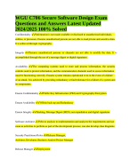 WGU C706 Secure Software Design Exam Questions and Answers, C706 Questions and Answers, WGU C706 ...