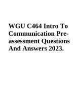 WGU C464 Intro To Communication Preassessment Questions And Answers 2024- VERIFIED!! - DocMerit