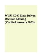 WGU C207 Data Driven Decision Making Questions with Complete Solutions 2024/2025 (Graded) - DocMerit