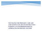 TEST BANK FOR PRIMARY CARE ART AND SCIENCE OF ADVANCED PRACTICE NURSING ...