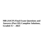MB (ASCP) Final Exam Questions and Answers | Complete Solutions 2024/2025. - DocMerit