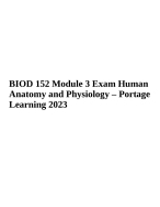 BIOD 152 Module 3 Human Anatomy and Physiology Exam Questions and Answers 2024/2025. - DocMerit