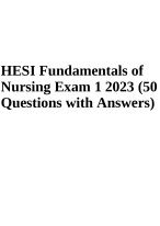 HESI Fundamentals of Nursing Exam 1 (50 Questions with Answers) Latest ...