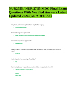 NUR 2755 MDC Final Exam Questions With Answers Latest Updated & NUR2755 ...