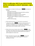 PALS Certification 2025 Exam QUESTIONS WITH ANSWERS LATEST 2024/2025 ...