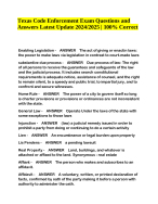 Texas Code Enforcement Exam Questions and Answers Latest Update 2024/ ...