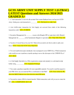 GCSS ARMY TEST QUESTIONS AND ANSWERS LATEST & GCSS ARMY UNIT SUPPLY ...