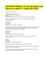 AWHONN Module 2 Exam Questions And Answers Latest 2024/2025 Graded A+ ...