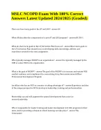 MSLC NCOPD Exam Questions With 100% Correct Answers Latest Updated 2024 ...