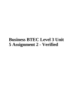 Business BTEC Level 3 Unit 5 Assignment 2, Business BTEC Unit 5 ...