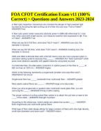 FOA CFOT Certification Exam V11 (100% Correct) Questions and Answers ...