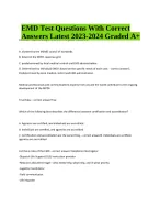 EMD Test Questions With Correct Answers Latest Updated 2024-2025 Graded ...
