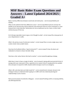 MSF Basic Rider Course Exam Questions With Verified Answers & MSF Basic ...