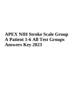 APEX NIH Stroke Scale Group A Patient 1-6 All Test Groups Answers Key ...