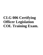 CLG 006 Certifying Officer Legislation (COL) Training Exam Questions ...