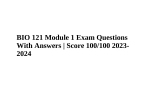 BIO 121 Module 1 Exam Questions With 100% Correct Answers Updated 2024/ ...