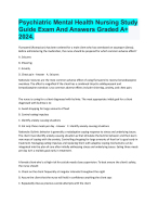 Psychiatric Mental Health Nursing Study Bundle Updated 2024. - DocMerit