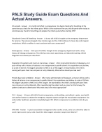 PALS Study Guide (Latest 2023 / 2024) A+ Rated Guide - DocMerit