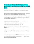 TEEX Basic Water Works Operations - Module 1 Exam And Complete ...