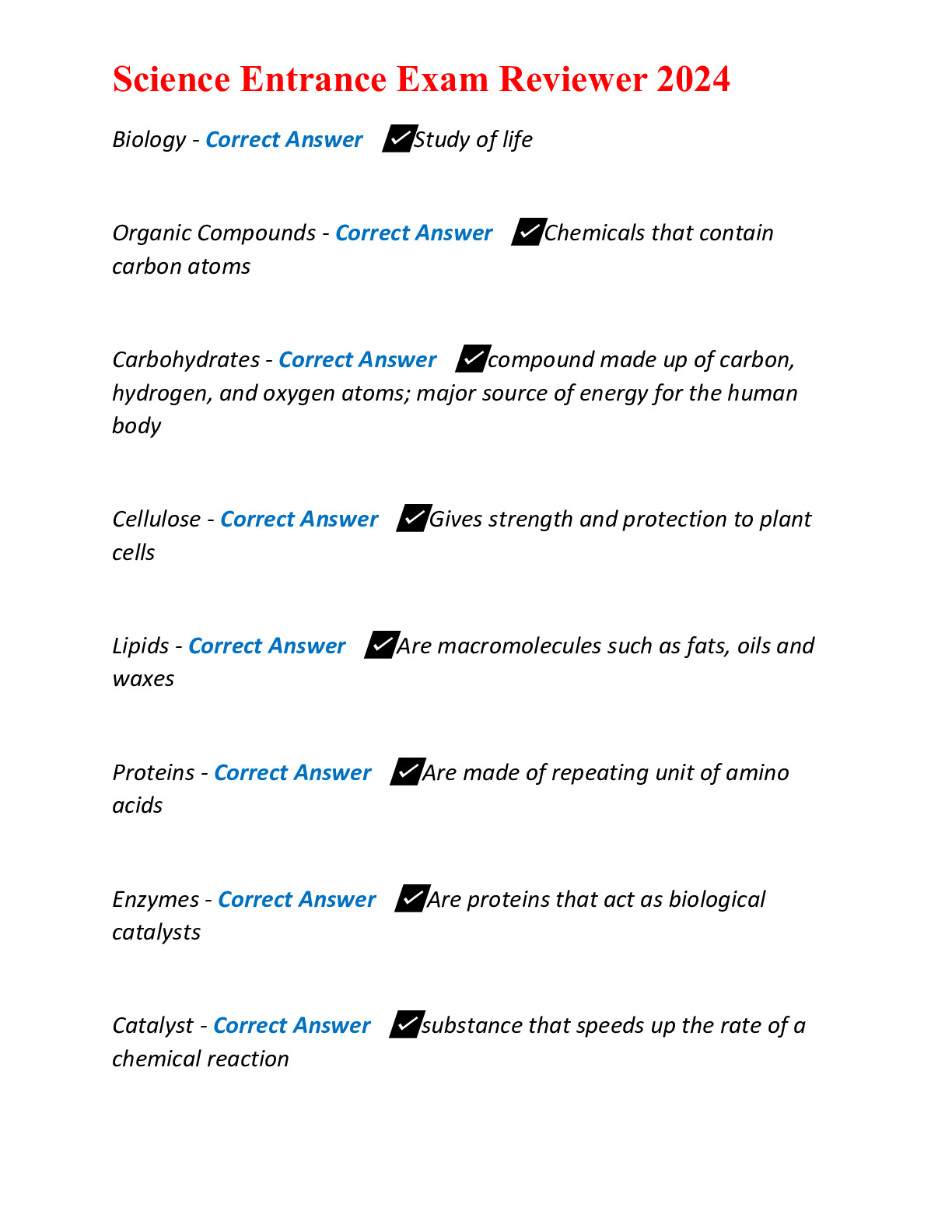 Science EntScience Entrance Exam Reviewer 2024rance Exam Reviewer 2024 ...