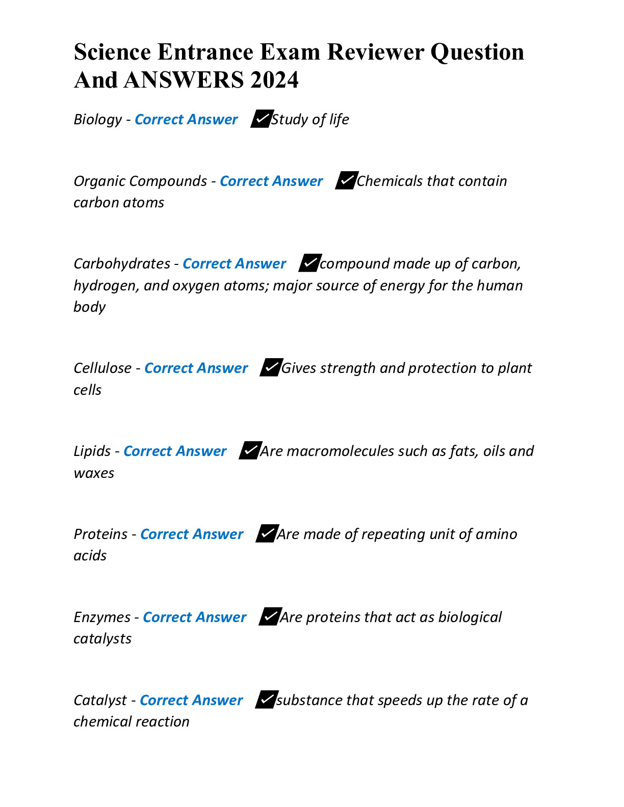 Science EntScience Entrance Exam Reviewer 2024rance Exam Reviewer 2024 ...