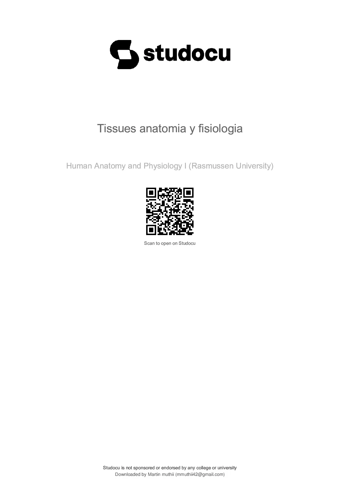 Tissues anatomia y fisiologia Human Anatomy and Physiology I (Rasmussen ...