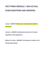 PECT PREK4 MODULE 1 2024 ACTUAL EXAM QUESTIONS AND ANSWERS. - DocMerit