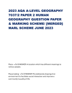 2023 AQA A-LEVEL GEOGRAPHY 7037/2 PAPER 2 HUMAN GEOGRAPHY QUESTION ...