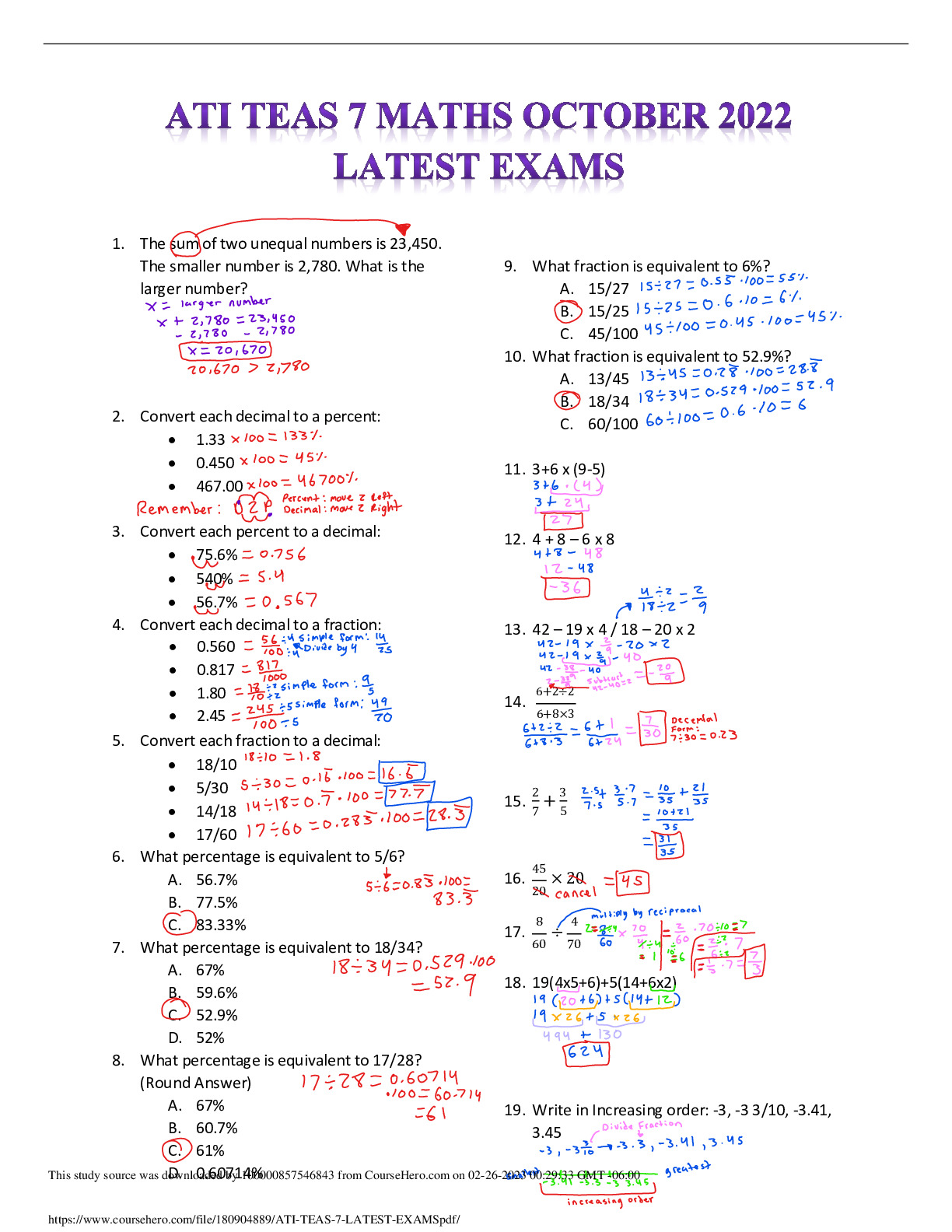 ATI_TEAS_7_TEST_BANK_WITH_ANSWER_KEY_AND_EXPALANATION ALL SUBJECTS ...