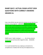 RAMP QUIZ 1 ACTUAL EXAM LATEST 2024 QUESTIONS WITH CORRECT ANSWERS ...