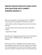 GROUPS PROCESS PRACTICE EXAM LATEST 2024 QUESTIONS WITH CORRECT ANSWERS ...