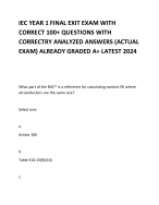 IEC YEAR 1 FINAL EXIT EXAM WITH CORRECT 100+ QUESTIONS WITH CORRECTRY ...