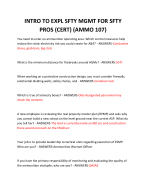 INTRO TO EXPL SFTY MGMT FOR SFTY PROS (CERT) (AMMO 107) QUESTIONS AND ...