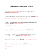 UAMS HEME LAB PRACTICAL 3 QUESTIONS AND ANSWERS 2024 - DocMerit