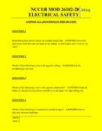 NCCER MOD 26102-20 ELECTRICAL SAFETY QUESTIONS AND ANSWERS 2025 - DocMerit