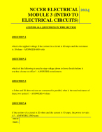 NCCER ELECTRICAL MODULE 3 (INTRO TO ELECTRICAL CIRCUITS) QUESTIONS AND ...