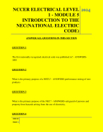 NCCER ELECTRICAL LEVEL 1 - MODULE 5 INTRODUCTION TO THE NEC(NATIONAL ...