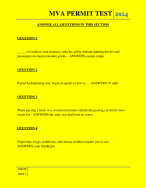 MVA PERMIT TEST QUESTIONS AND ANSWERS 2025 - DocMerit