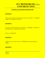 ICC REINFORCED CONCRETE TEST QUESTIONS AND ANSWERS 2025 - DocMerit