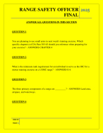 RANGE SAFETY OFFICER FINAL QUESTIONS AND ANSWERS 2025 - DocMerit