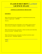 CLASS D SECURITY LICENCE EXAM QUESTIONS AND ANSWERS 2025 - DocMerit