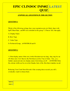 EPIC CLINDOC INP402 QUIZ QUESTIONS AND ANSWERS 2025 - DocMerit