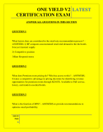 ONE YIELD V2 CERTIFICATION EXAM QUESTIONS AND ANSWERS 2025 - DocMerit