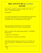 RELATIVITY RCA EXAM QUESTIONS AND ANSWERS 2025 - DocMerit