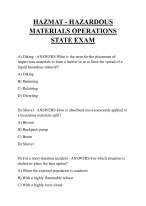 HAZMAT - HAZARDOUS MATERIALS OPERATIONS STATE EXAM QUESTIONS AND ANSWERS 2025 - DocMerit