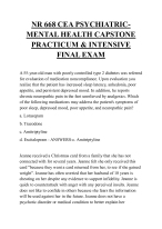 NR 668 CEA PSYCHIATRICMENTAL HEALTH CAPSTONE PRACTICUM & INTENSIVE ...