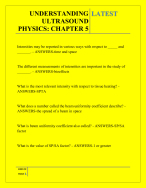 UNDERSTANDING ULTRASOUND PHYSICS: CHAPTER 5 QUESTIONS AND ANSWERS 2025 ...