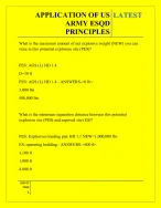 APPLICATION OF US ARMY ESQD PRINCIPLES QUESTIONS AND ANSWERS 2025 ...