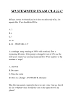 WASTEWATER EXAM CLASS C QUESTIONS AND ANSWERS 2026 - DocMerit