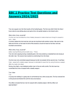RBC 2 Practice Test -with 100% verified solutions 2024-2025 - DocMerit